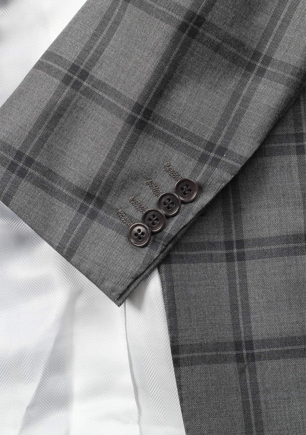Kiton Gray Checked Suit Size 46 / 36R U.S. Cipa – Costume Limité