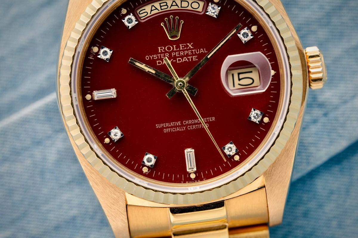 Rolex 18038 Diamond Oxblood Stella – Costume Limité